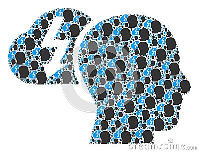 Brainstorming Recursion Mosaic Of Itself Icons Cartoon Vector ...