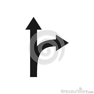 Branching Arrow Flat Vector Icon Isolated On White. | CartoonDealer.com ...