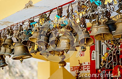 Brass Bells In Ancient Hindu Temple Royalty-Free Stock Photo ...
