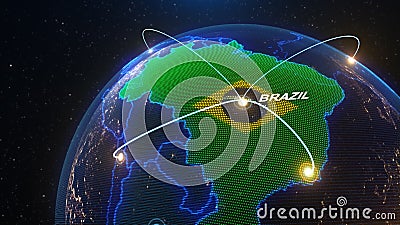 Brazil map animation stock video. Video of space, rendering - 221548339