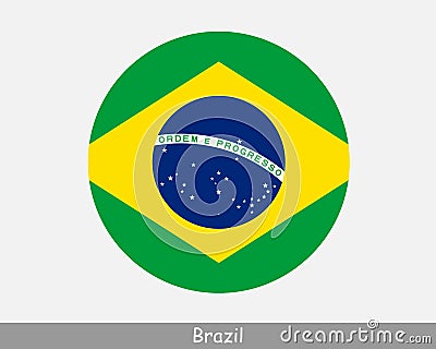 Brazil Round Circle Flag. Brazilian Circular Button Banner Icon. EPS ...