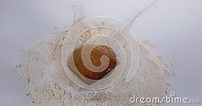 Bread Falling in Flour stock footage. Video of 2160, life - 91380136