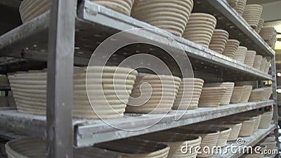 Bread forms in bakery stock footage. Video of bakery - 264227128