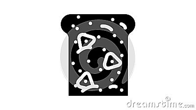 Bread Garlic Glyph Icon Animation Stock Footage - Video of clove ...