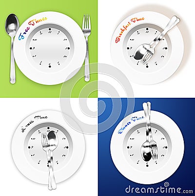 Breakfast, Lunch, Dinner Time Concept Stock Image | CartoonDealer.com ...