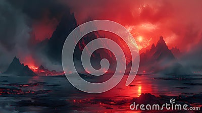 Distant Horizon With Hellish Red Light Stock Image | CartoonDealer.com ...