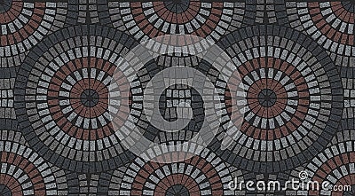 Brick Laying Radial Patterns In Patio Paving Stock Photography ...