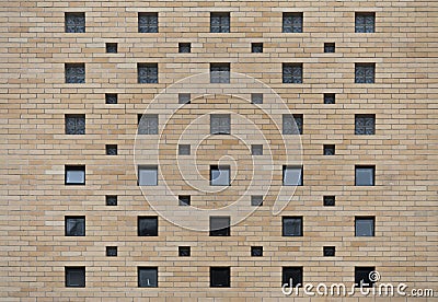 Brick Wall With Windows Texture Background Stock Photography - Image ...