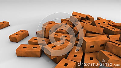 Bricks falling animation stock video. Video of matte - 203688663