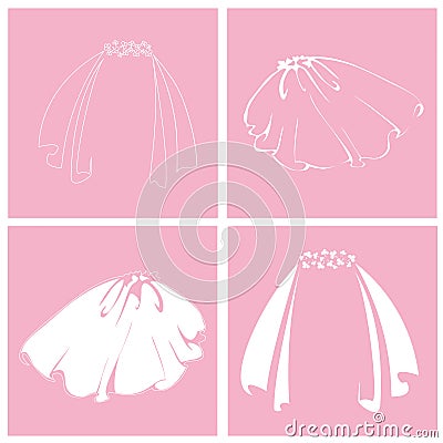 Bridal Veil. Set Of Isolated Icons Vector Illustration | CartoonDealer ...