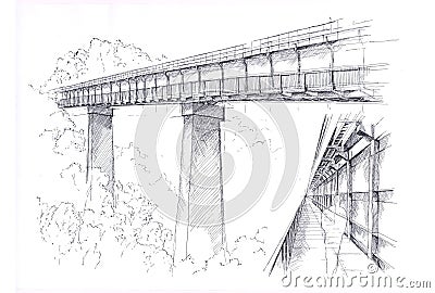 Bridge Drawing Stock Photo - Image: 16220100