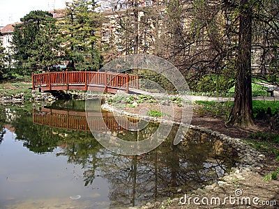 Bridge Over Small Lake Stock Photography - Image: 647872