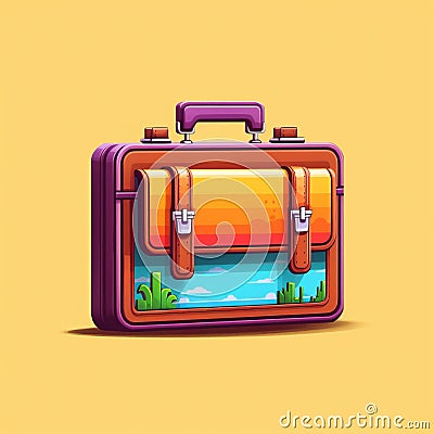 Pixel Art Briefcase With Vibrant Colors By Pixelplantmaster Stock ...