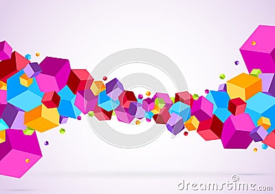 Bright Colorful Cubic Wave Royalty Free Stock Image - Image: 37082556