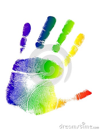 Bright Colorful Handprint Illustration Cartoon Vector | CartoonDealer ...