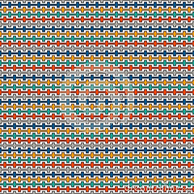 Bright Colors Seamless Pattern With Battlement Curved Lines. Repeated ...