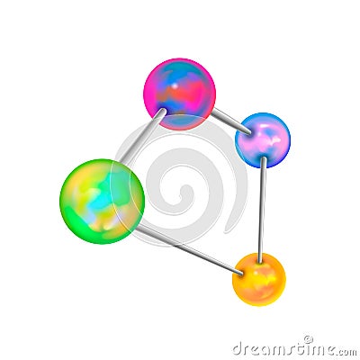 Bright Complicated Chemical Structure With Atomic Bonds Isolated On ...