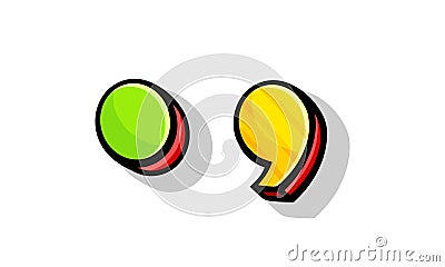 Bright Dot And Comma As Punctuation Marks Vector Set | CartoonDealer ...