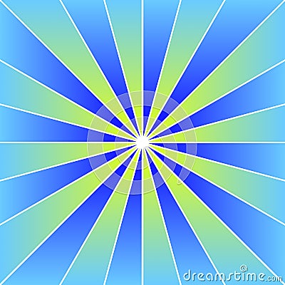 Bright Gradient Blue And Yellow Rays Converging In The Center. Vector ...