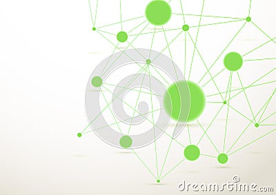 Bright Green Connected Dots Background Vector Illustration ...