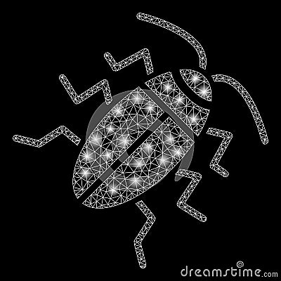Bright Mesh 2D Cucaracha With Flash Spots Cartoon Vector ...