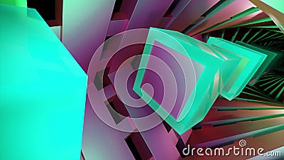 Bright Multi-colored Sliding Squares. Design. Light Geometric Animation ...