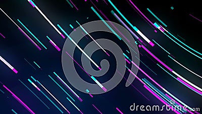 Bright Neon Lines Loop, Modern Neon Technology, Immitation of Movement ...