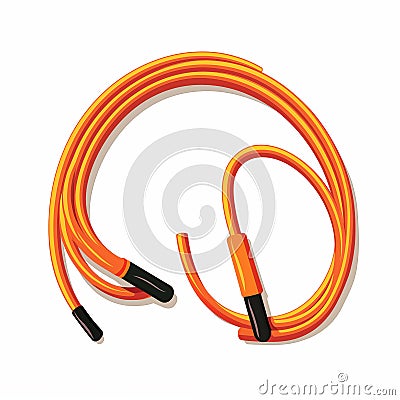 Bright Orange Jump Rope Loosely Coiled On White Background Stock Image ...