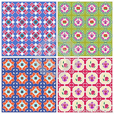 Bright Peranakan Patterns Stock Illustration - Image: 51347028