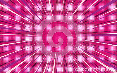 Bright Pink Exploding Retro Comic Background Vector Illustration ...
