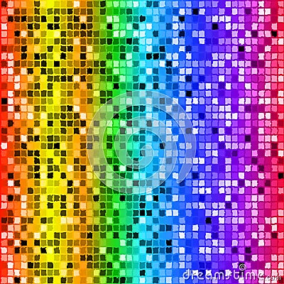 Bright Rainbow Colored Rectangle Mosaic Seamless Pattern Stock Vector ...