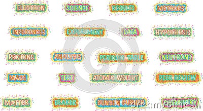 Bright Science Words Stock Image - Image: 24432041