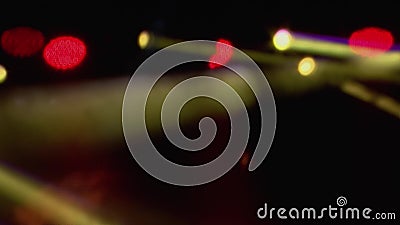 Bright Stage Lights Flashing Spotlight with Laser Rays. Soft Focus ...