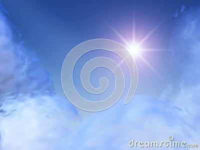 Bright Star In Heavenly Clouds Stock Photos - Image: 1857183