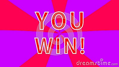 Bright Text You Win - Element for Creative Design, 3d Render Backdrop ...