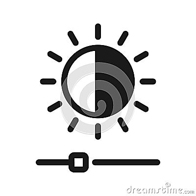 Brightness Icon. Intensity Setting Vector Illustration. Sun With Rays ...