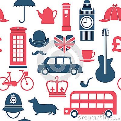 British Symbols Seamless Pattern Stock Vector - Image: 47933299
