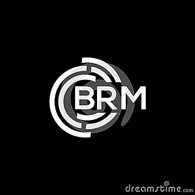 BRM Letter Logo Design On Black Background. BRM Creative Initials ...