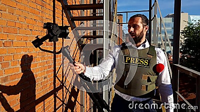 Broadcast Journalist. Stringer. Stock Footage - Video of report, global ...