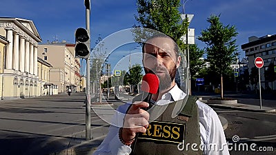 Broadcast Journalist. Stringer. Stock Footage - Video of report, global ...