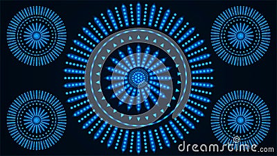 Broadcast Spinning Hi-Tech Illuminated Patterns, Blue, Events, 3D ...