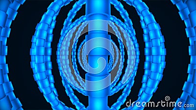 Broadcast Spinning Hi-Tech Illuminated Rings, Blue, Technology, 3D ...