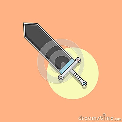 Broadsword Vector Illustration. Medieval Weapon. Object. Flat Cartoon ...