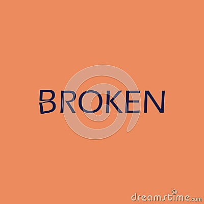 Broken Word Logo, Wordmark Logo, Broken Design, Icon Vector ...