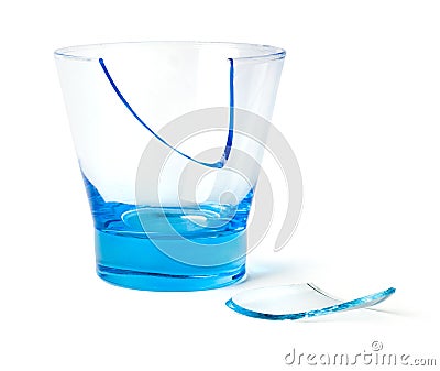 Broken Blue Glass Cup Royalty Free Stock Images - Image: 34383299