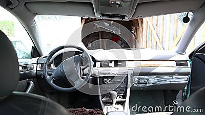 Broken Car Inside View. Hitting Pedestrians and an Accident on the Road ...