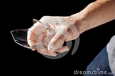 Broken Drink Glass In Hand Royalty Free Stock Photos - Image: 28259888