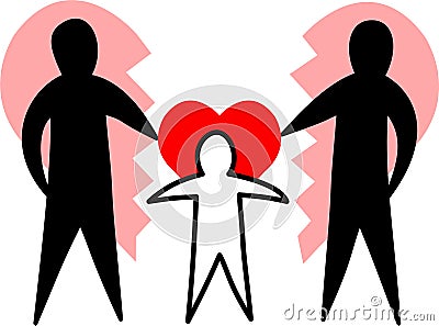 Broken Family/Loving Parents/eps Vector Illustration | CartoonDealer ...