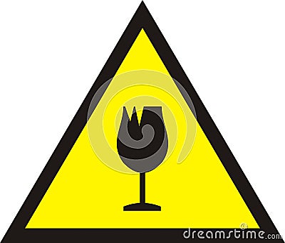 Broken Glass Warning Sign Cartoon Vector | CartoonDealer.com #92795537
