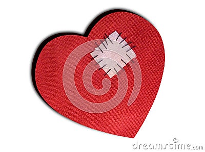Broken Heart Repaired - Isolated On White Royalty Free Stock ...